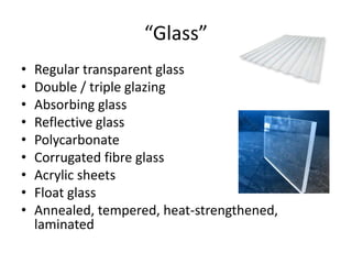 Advanced Engineering Materials - Glazing Design Presentation | PPTX