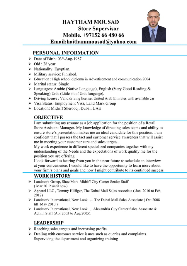 Haitham CV | DOC | Resume Writing and Advice | Job Search