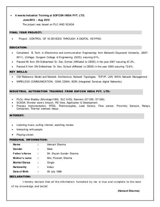 hemant resume