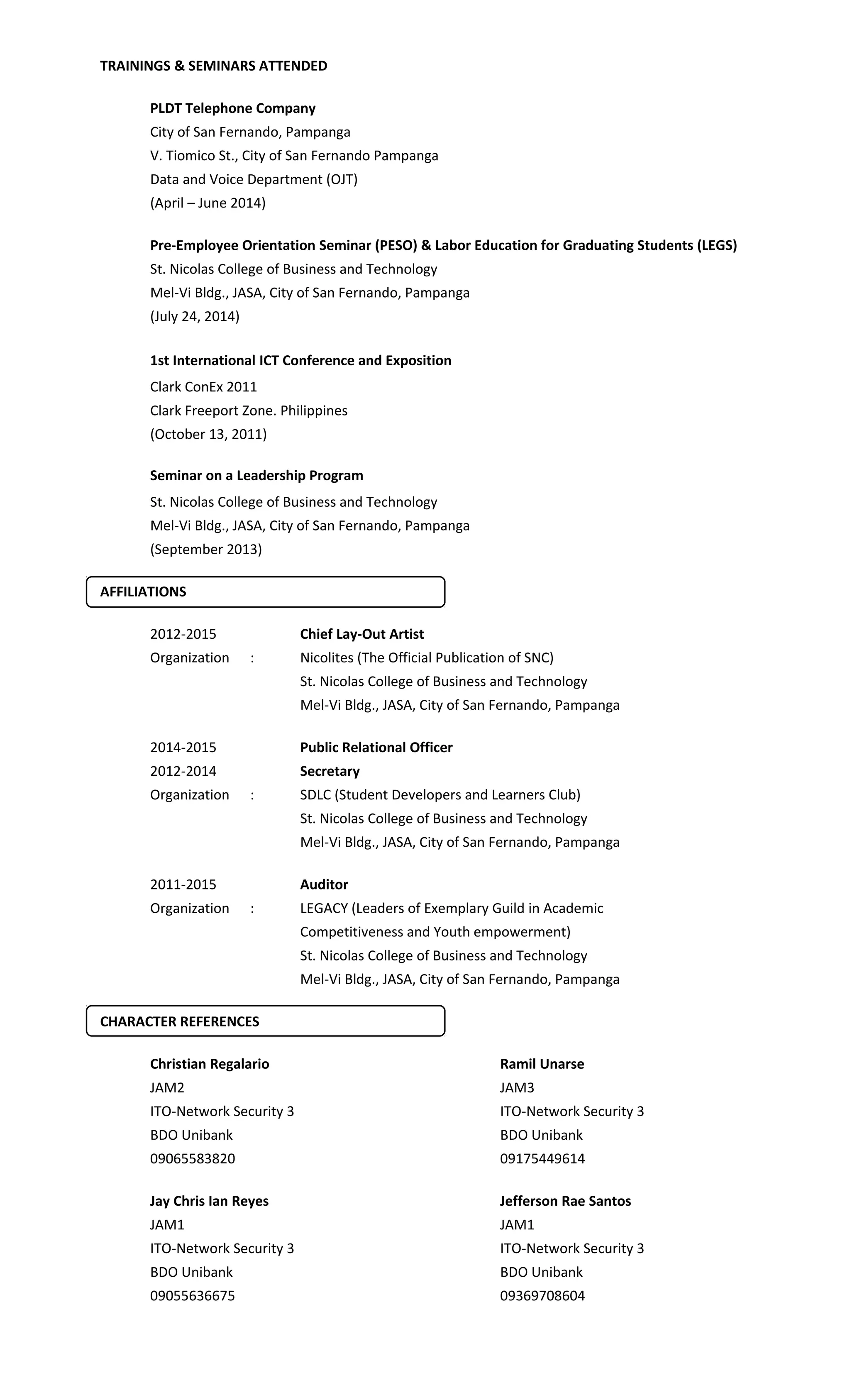Rey Mark David CV | DOC