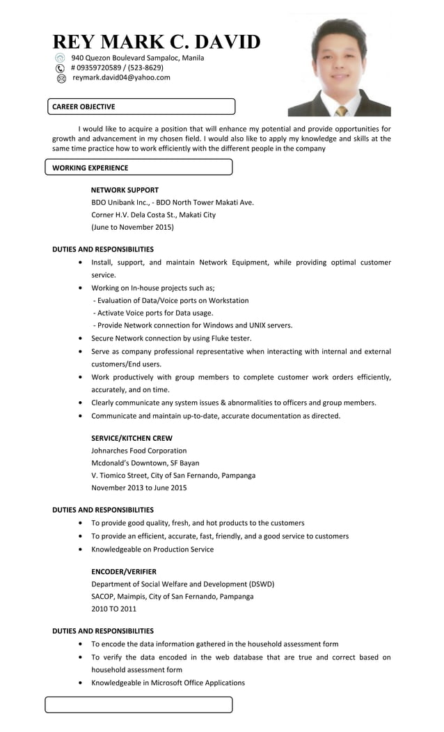 Rey Mark David CV | DOC