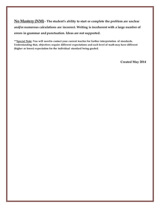 Badger High School Mathematics Rubric | DOCX