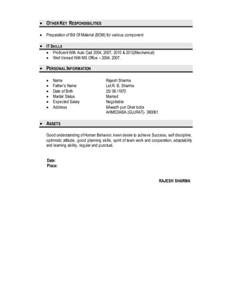 Rajesh Sharma CV | DOCX