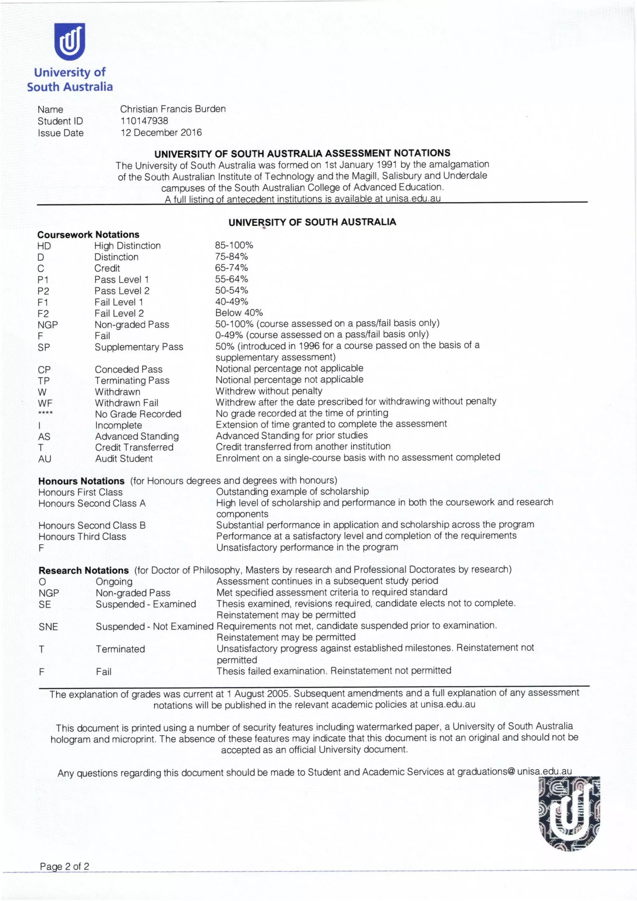Academic Transcript Official | PDF