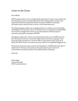 Letter to the Client | DOCX