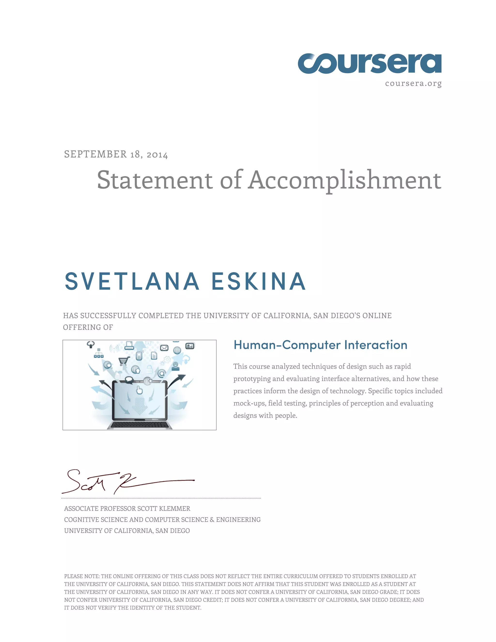 Coursera Human-Computer Interaction | PDF