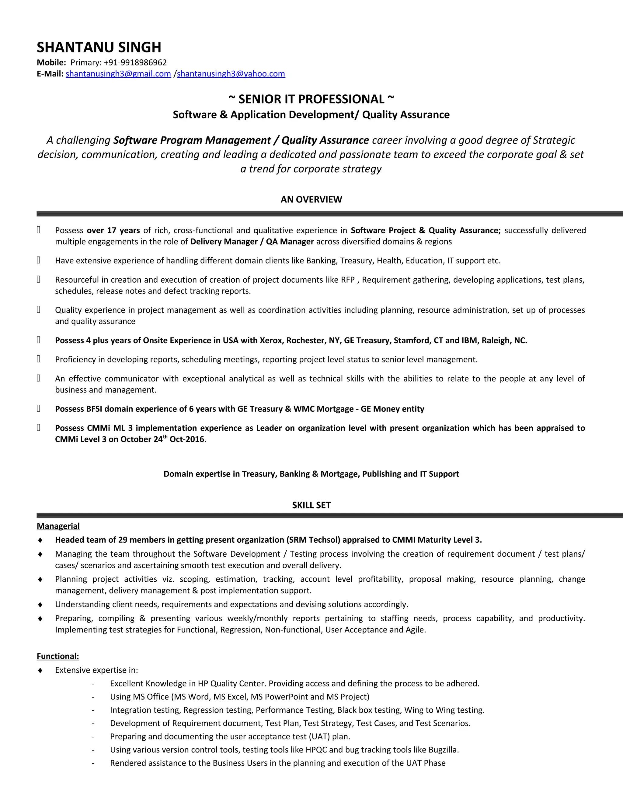 Shantanu Singh - Resume | DOC