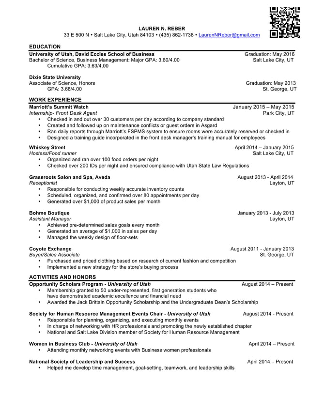 Lauren Reber Resume | PDF | Sales | Business