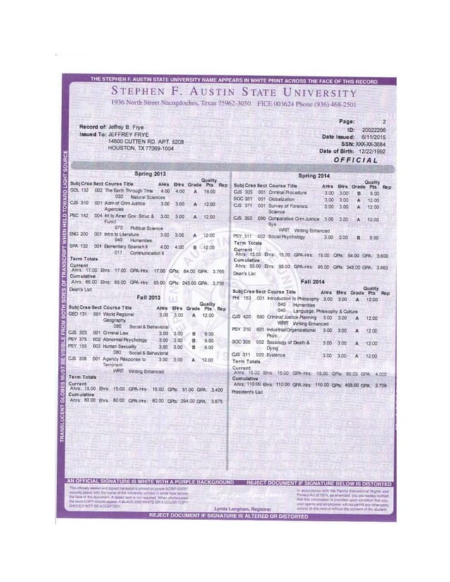 Official Transcript | PDF