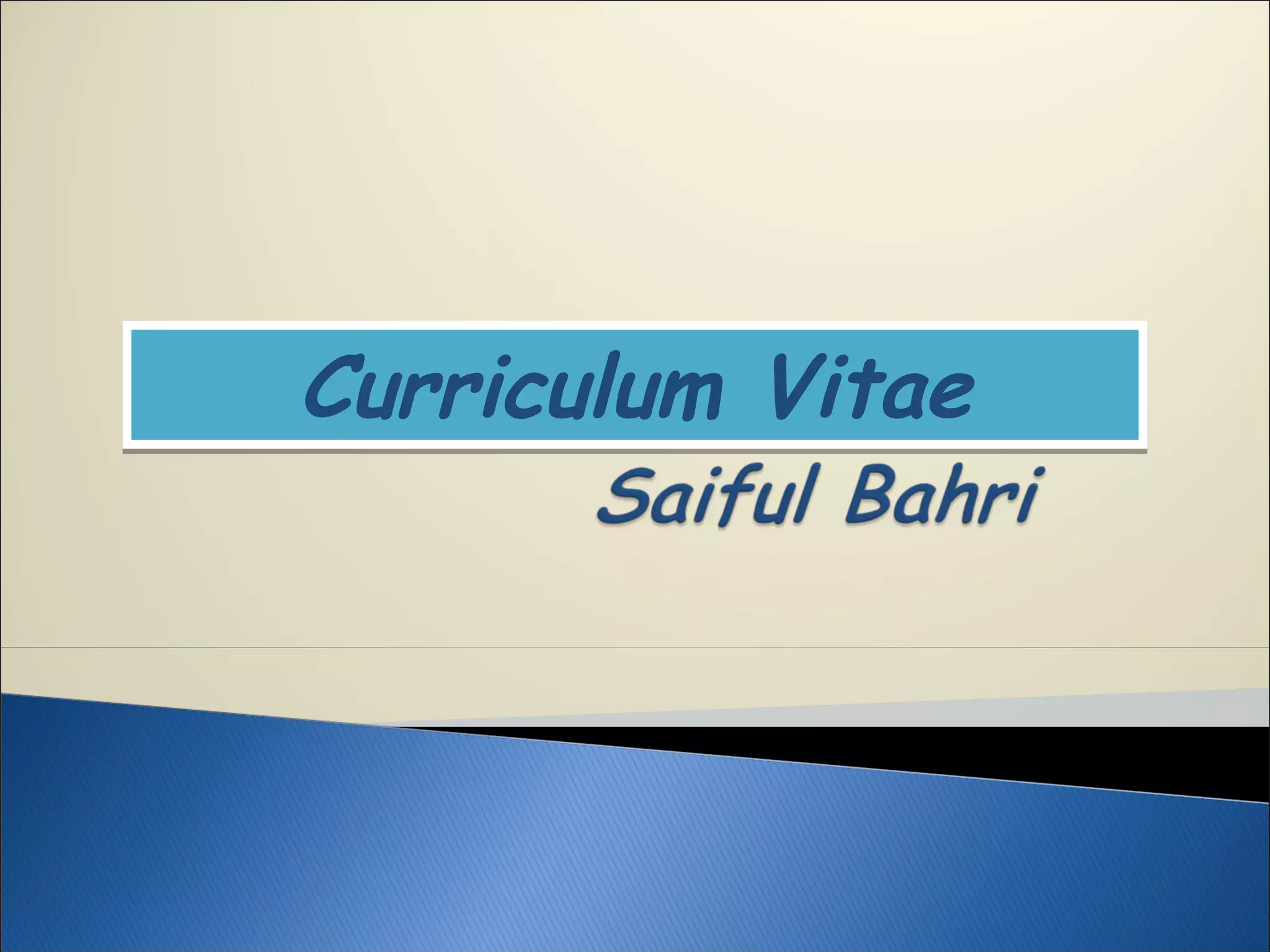 CV. Saiful Bahri II | PPT