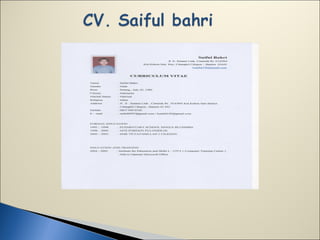 CV. Saiful Bahri II | PPT