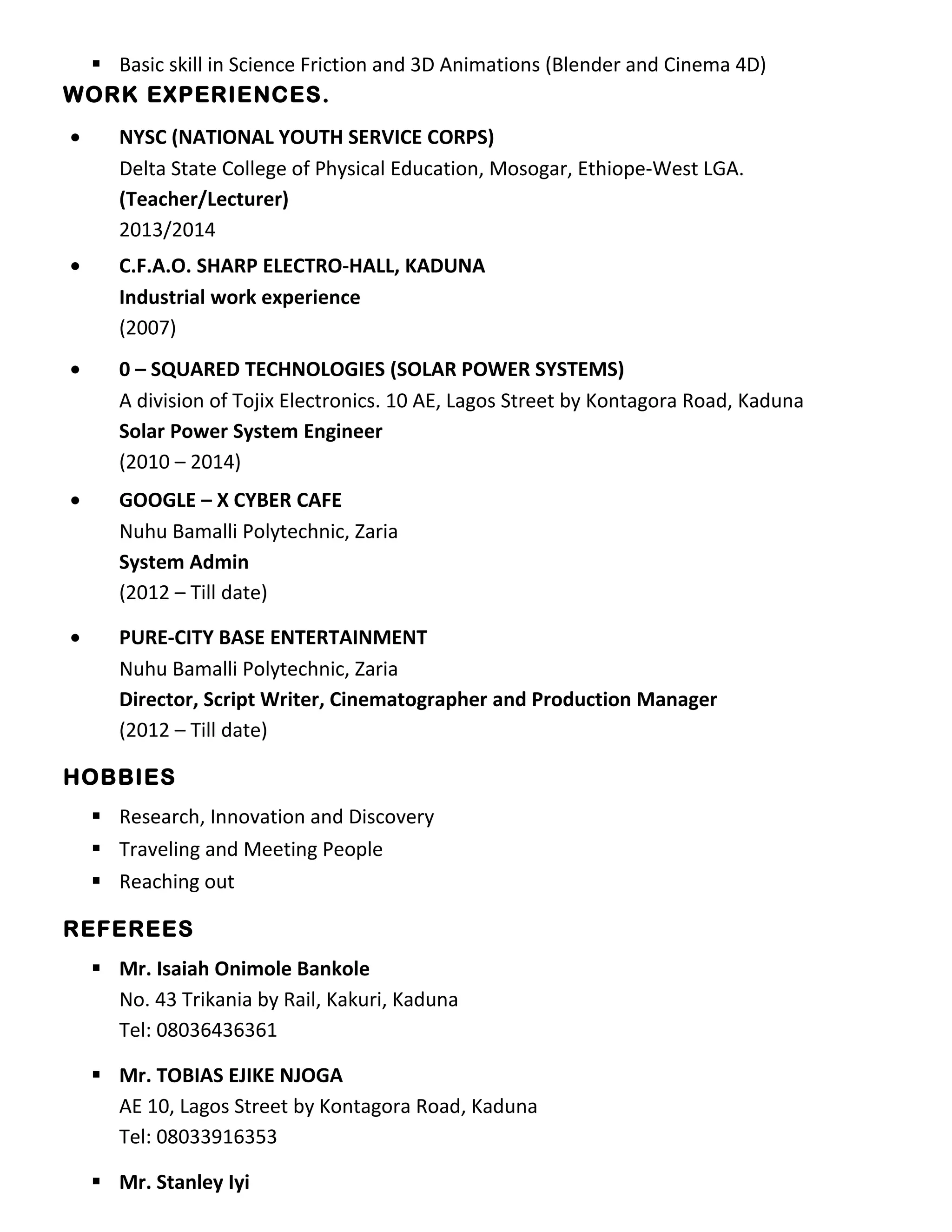 OBINNA ODOH CV EDITED | PDF