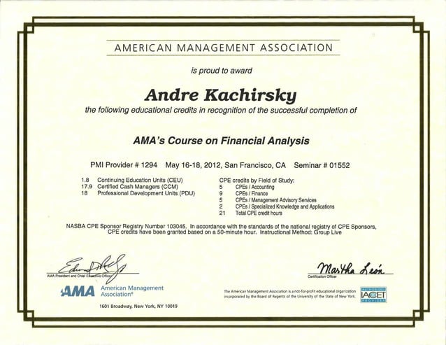 Financial Analysis Course Certificate | PDF