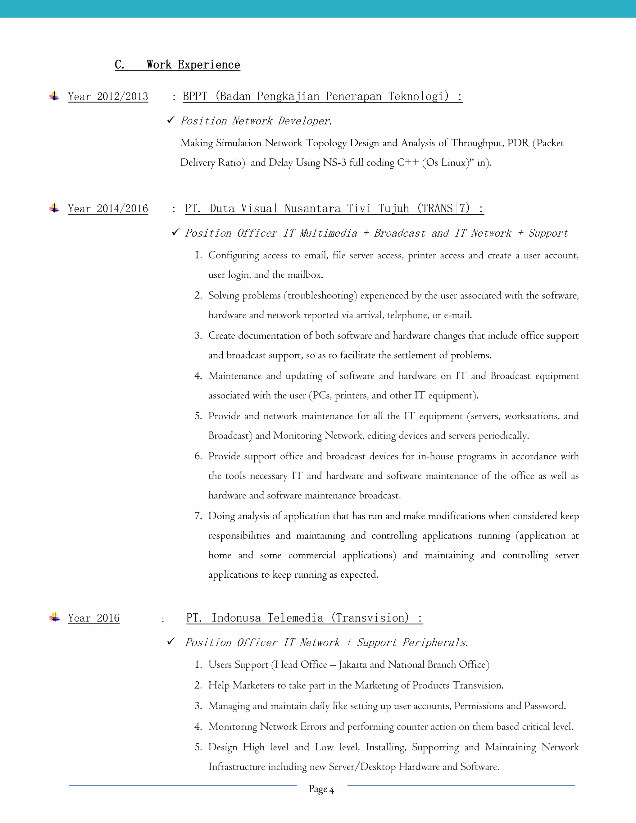 Resume, CV and Portfolio Fedry Andrian | PDF