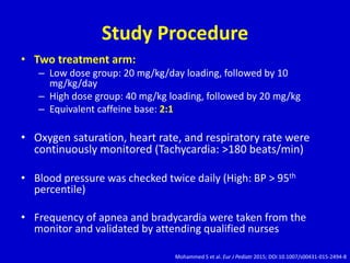 Critical Appraisal High Dose Vs Low Dose Caffeine Citrate in Preterms ...