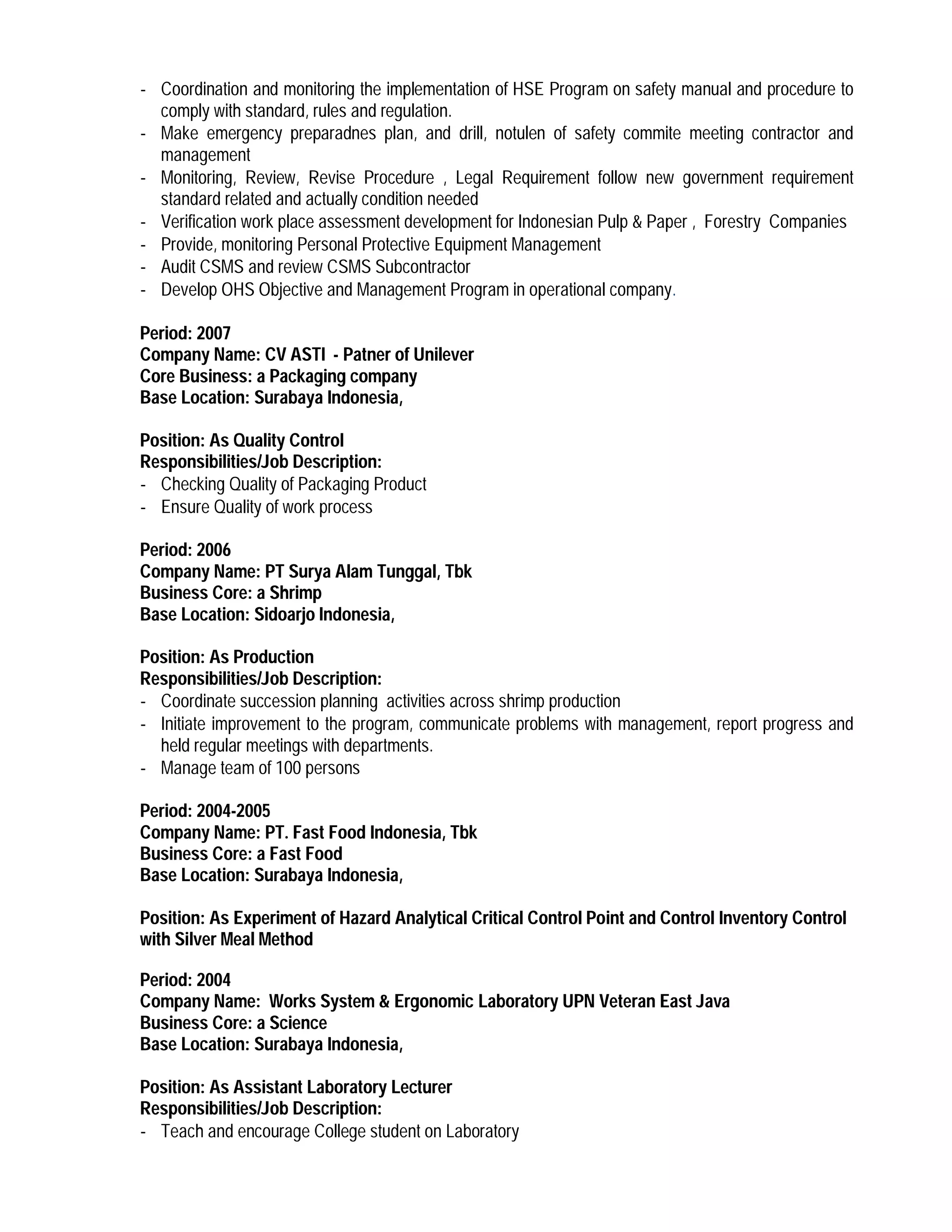 CV_Tri Budhy_HSE | PDF