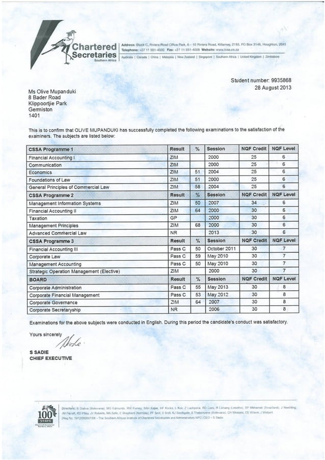 CIS Transcript | PDF
