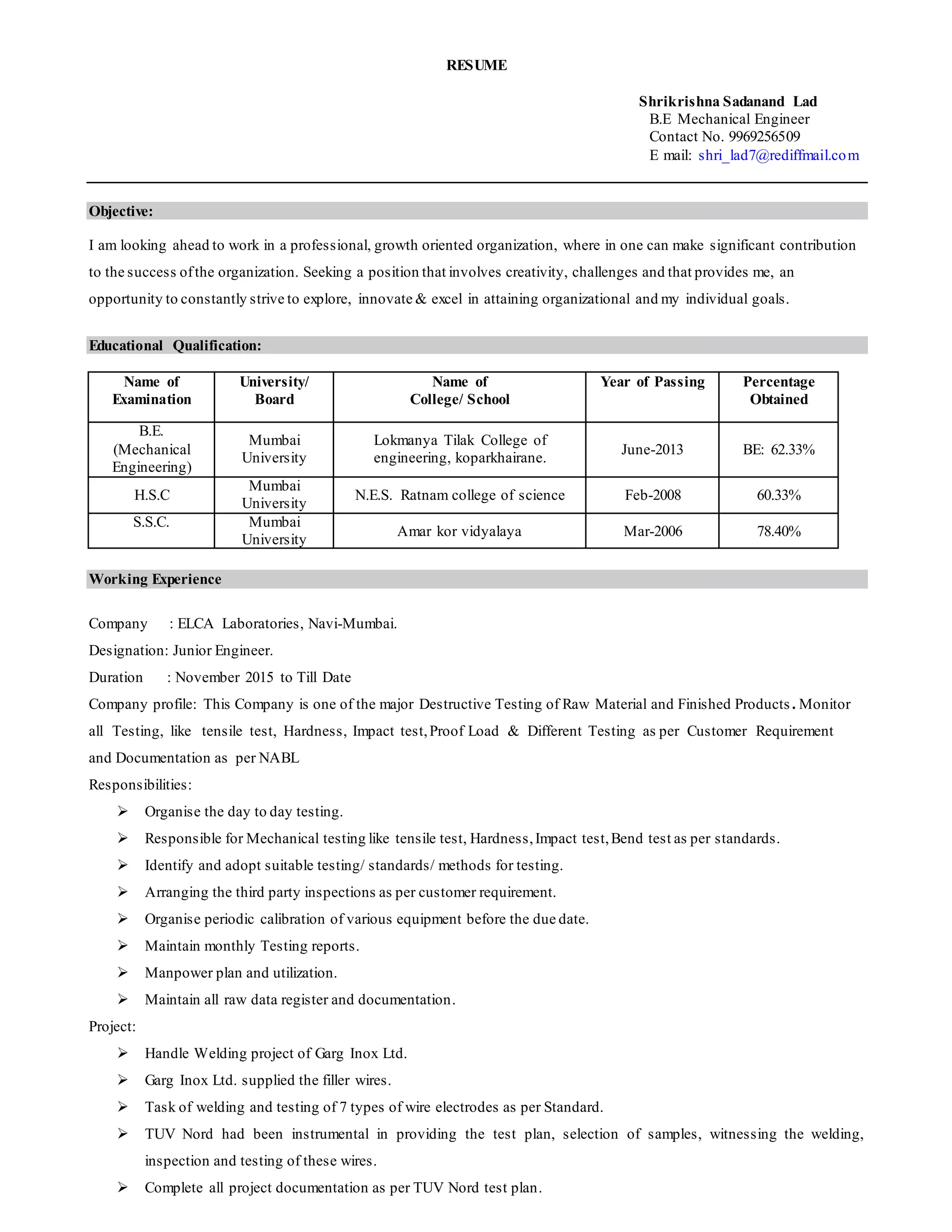 shri resume | DOCX