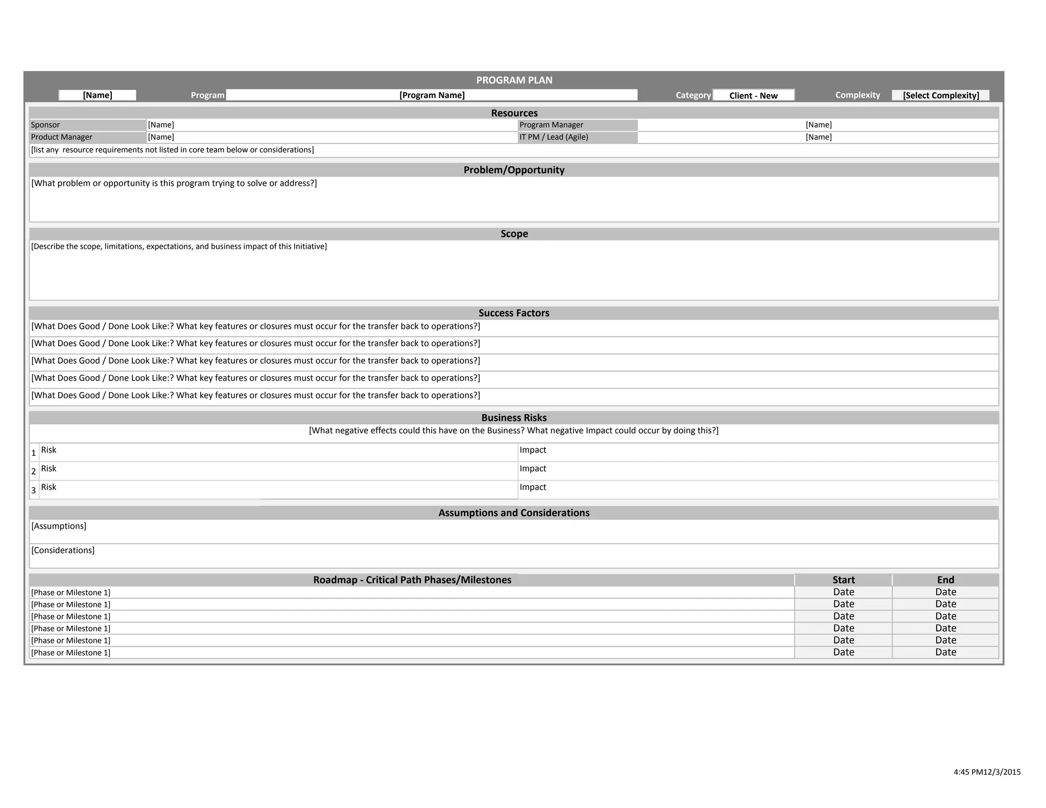 Program Workkit - Planning Documents_v1 | PDF