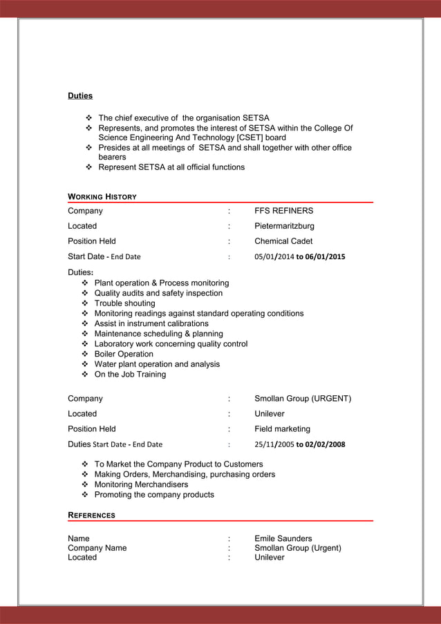 TK MADONDO CV | DOC | Chemistry | Science