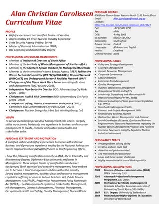 CV Alan Carolissen Dec 2016 Rev0 | PDF