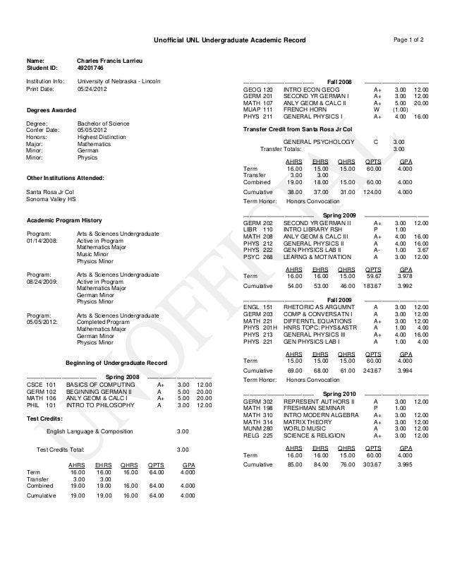 UnofficialTranscript