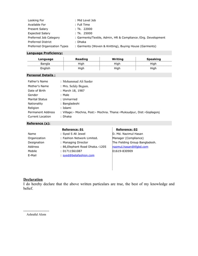 Ashraf-CV | DOC | Human Resources | Business