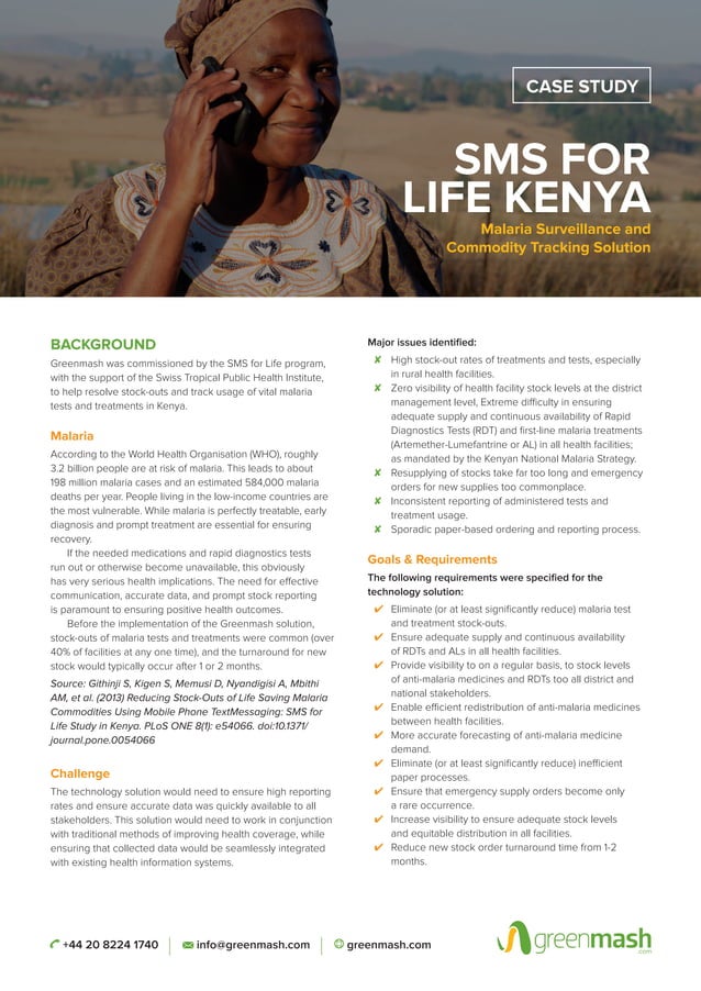 Greenmash – Case Study – SMS for Life Kenya V2 | PDF