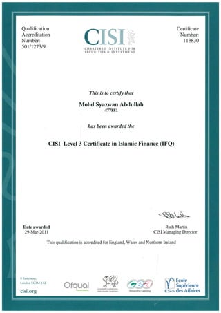 IFQ Certificate | PDF