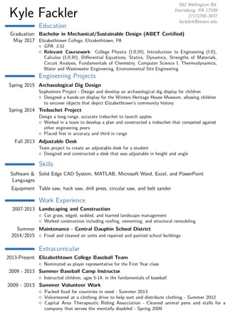 Kyle Fackler Resume 2016 | PDF