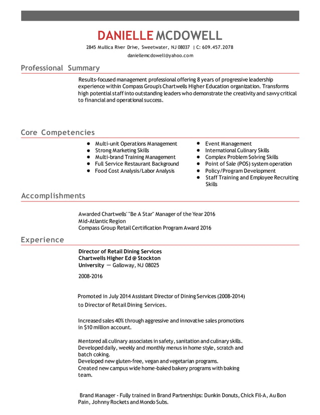 Danielle Mcdowell Resume 1 1 1 Pdf
