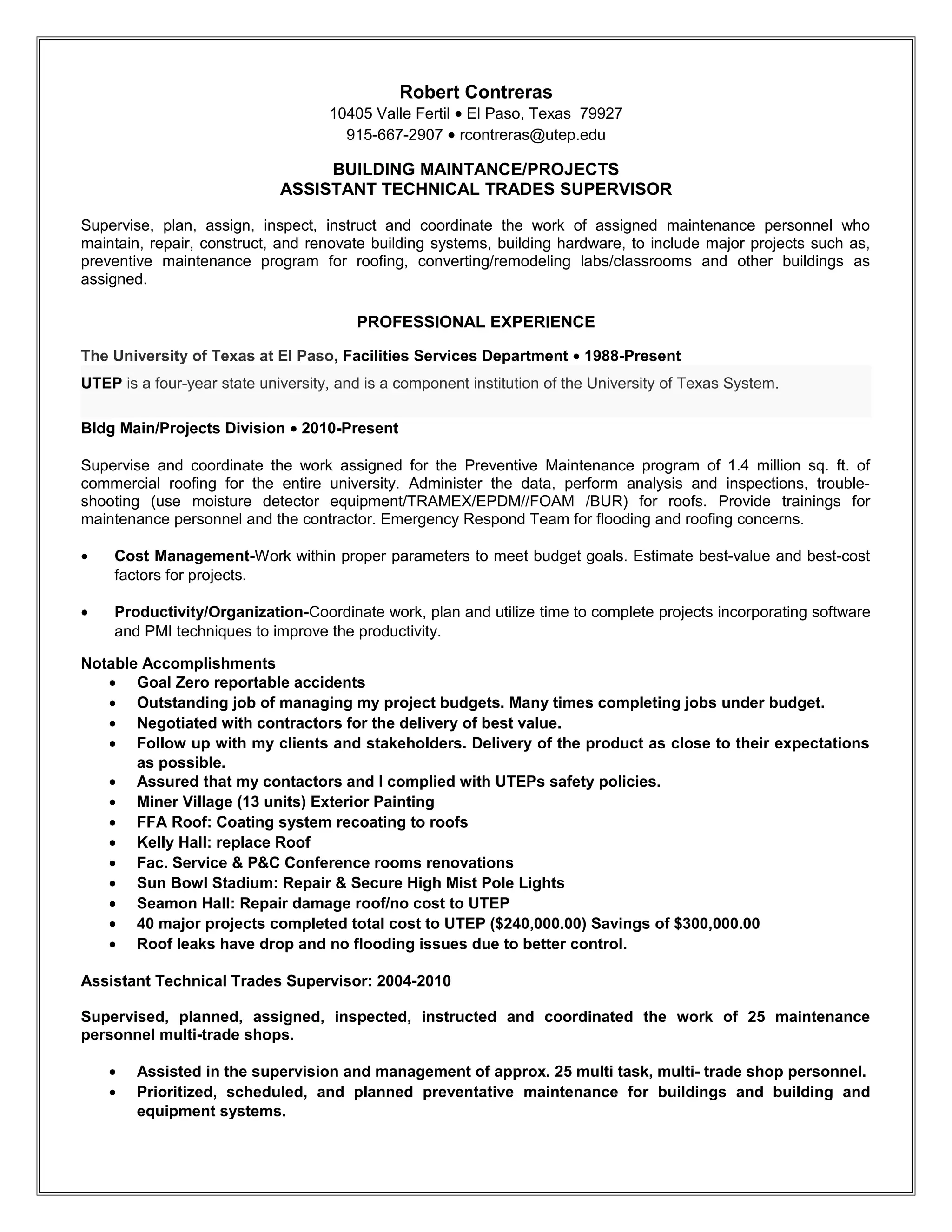 Robert Resume 2015 | PDF