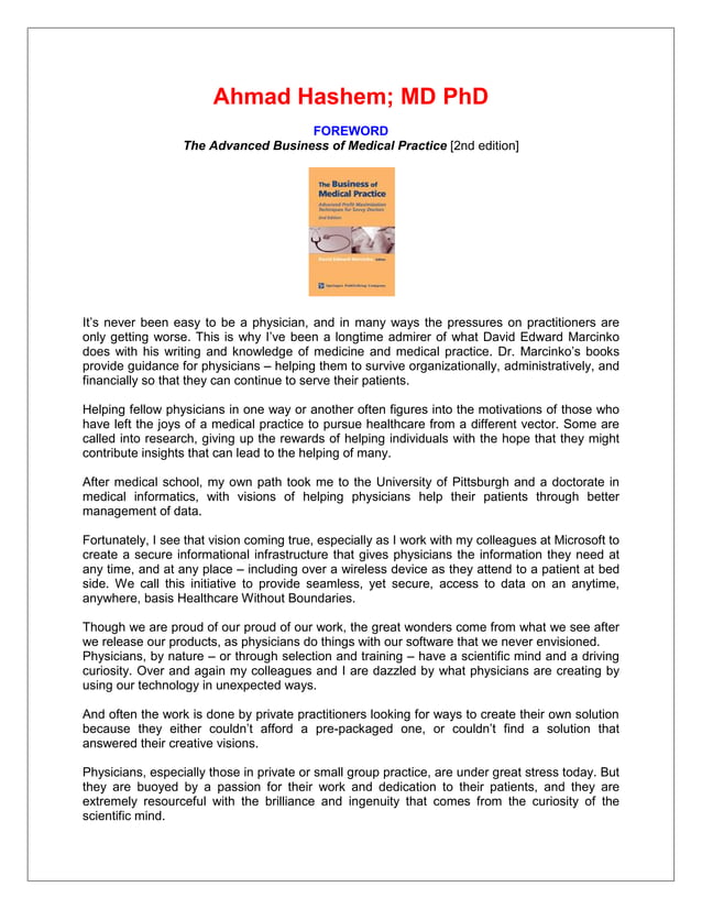 Foreword Hashem MD PhD | PDF