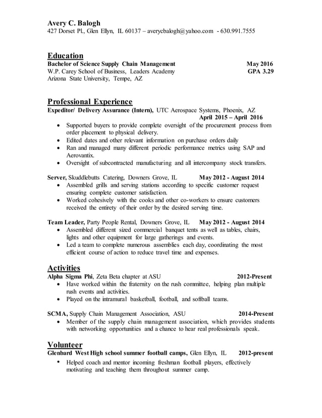 Avery's resume real | PDF