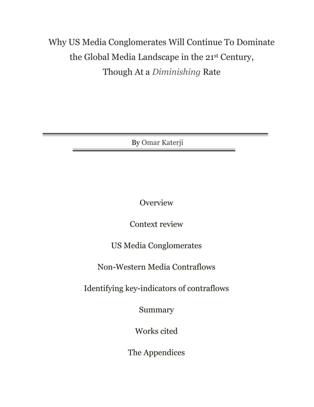 Why US Media Conglomerates Will Continue To Dominate The Global Media ...