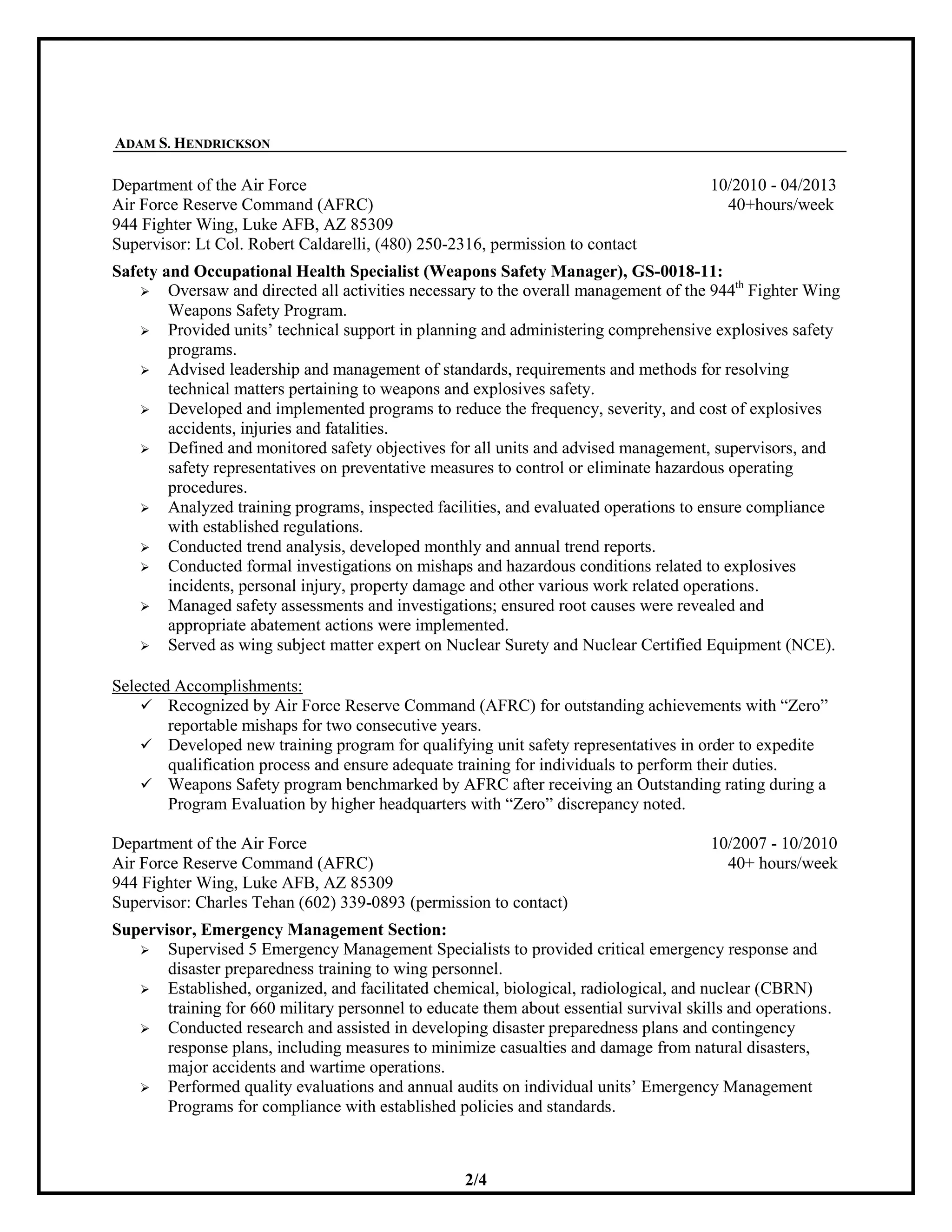 Adam S. Hendrickson Resume | PDF