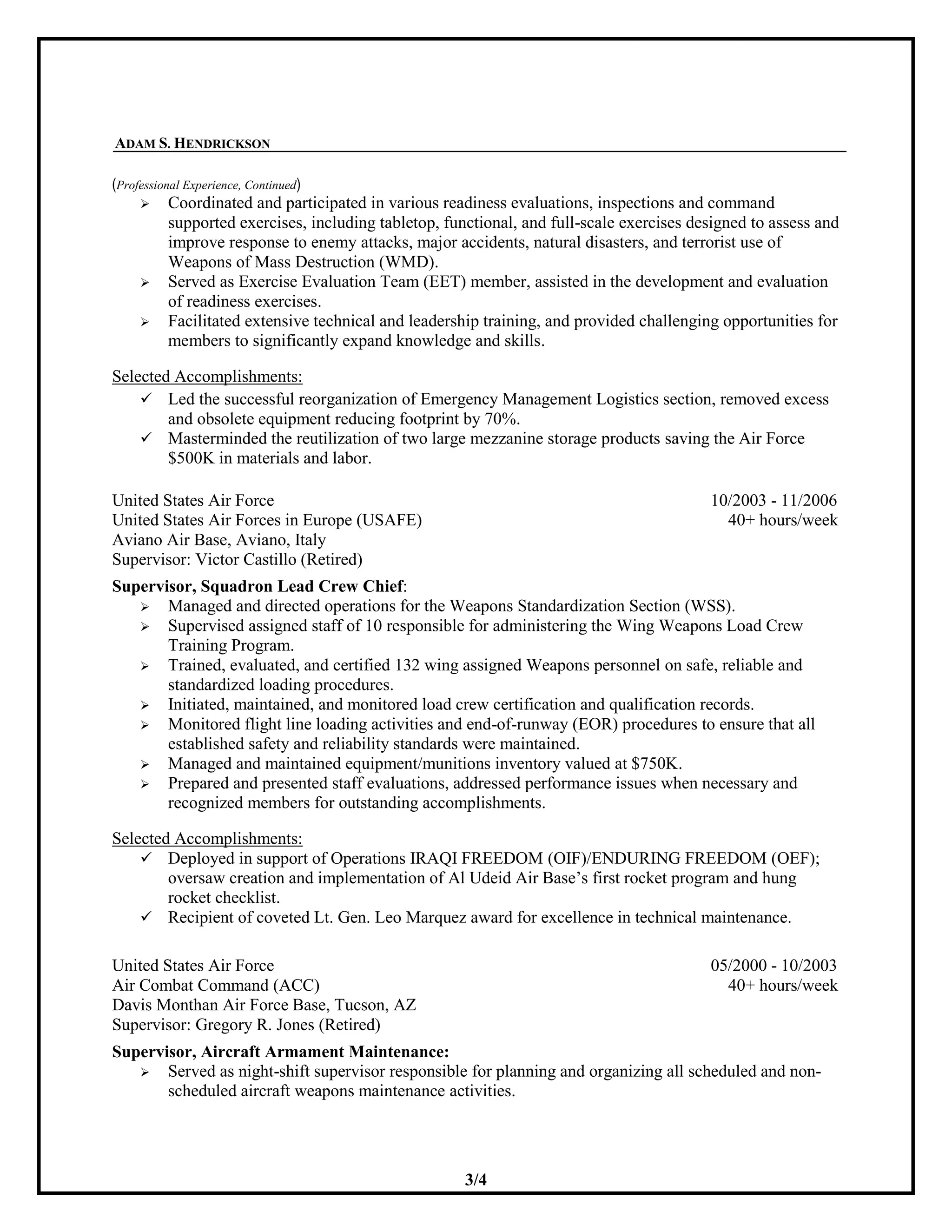 Adam S. Hendrickson Resume | PDF