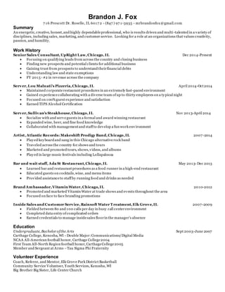 Brandon Fox Resume 2016 | PDF