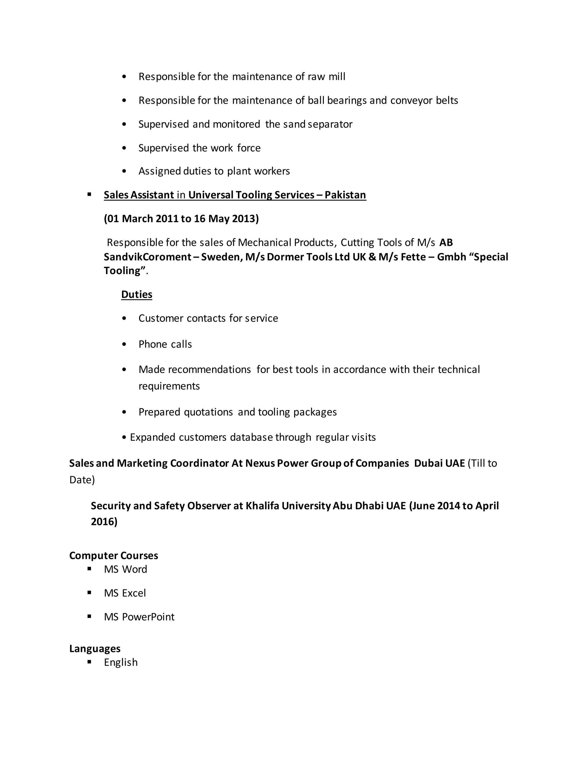 Bilal CV 1 (1) | DOCX