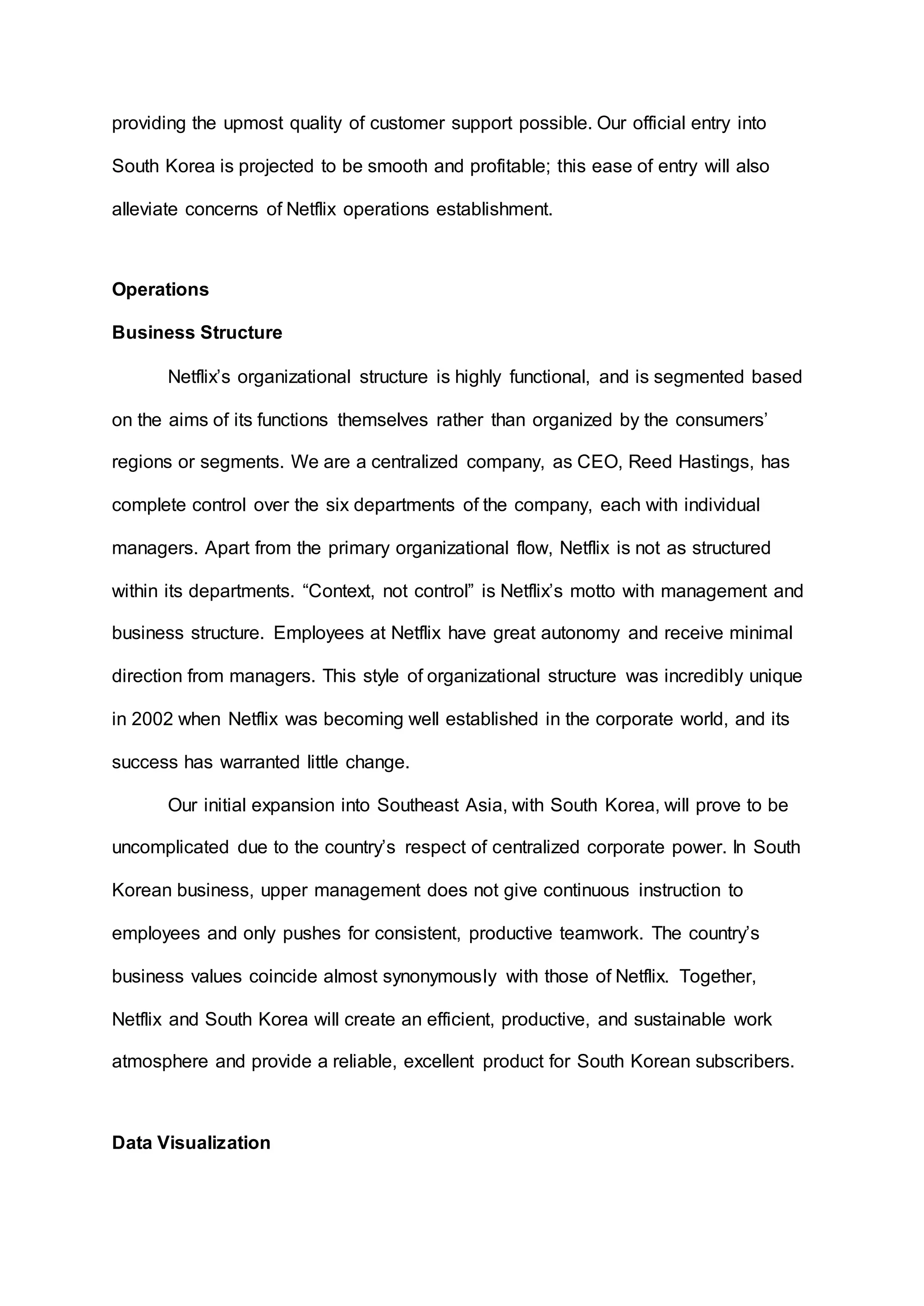 Netflix International Business Strategy Plan | DOCX