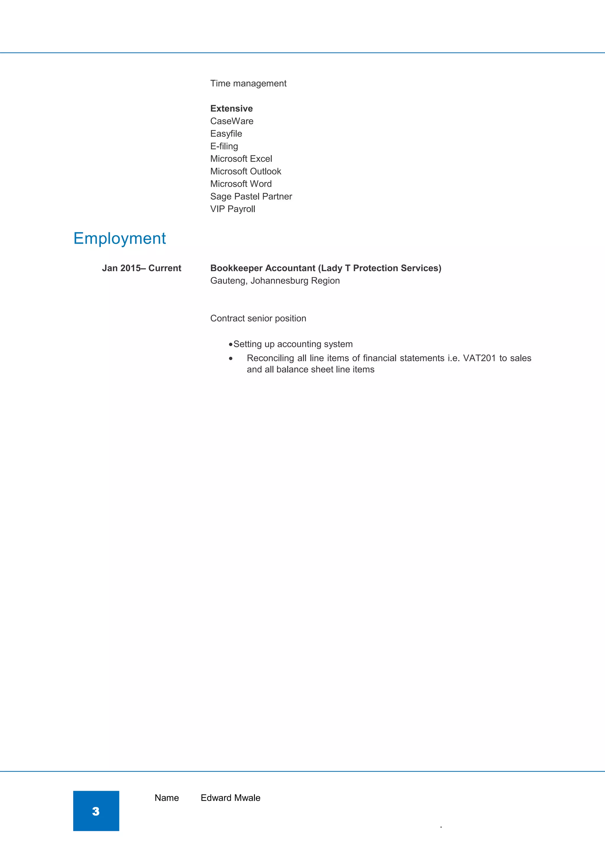 Edward Mwale's CV1 | PDF