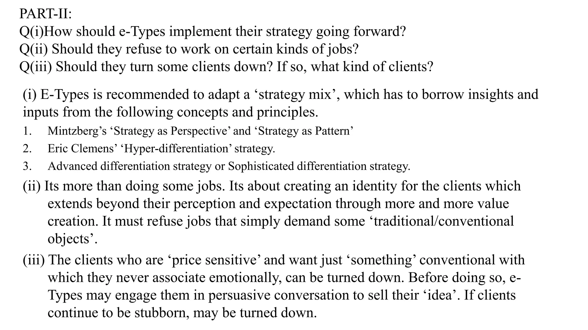 E-Types and Its Strategy Dilemma | PPTX