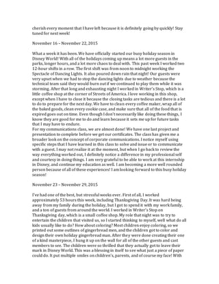 Disney Internship Journal | DOCX