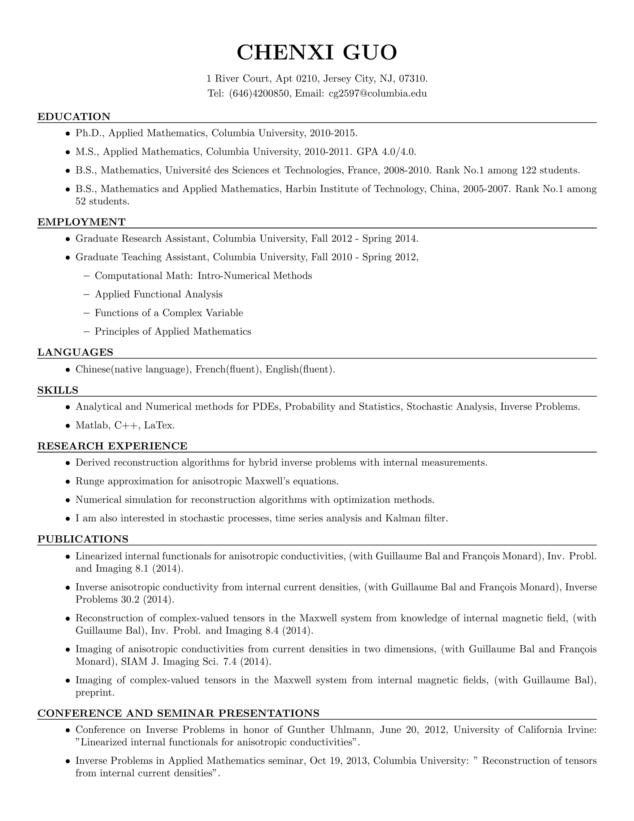 RESUMECV_Chenxi_Guo | PDF