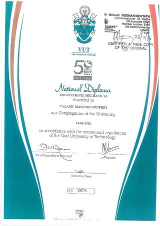 N-DIPLOMA CERTIFICATE | PDF