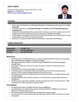 Ankit kumar cv 2016 | PDF