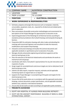 experienced electerical engineer c.v | PDF