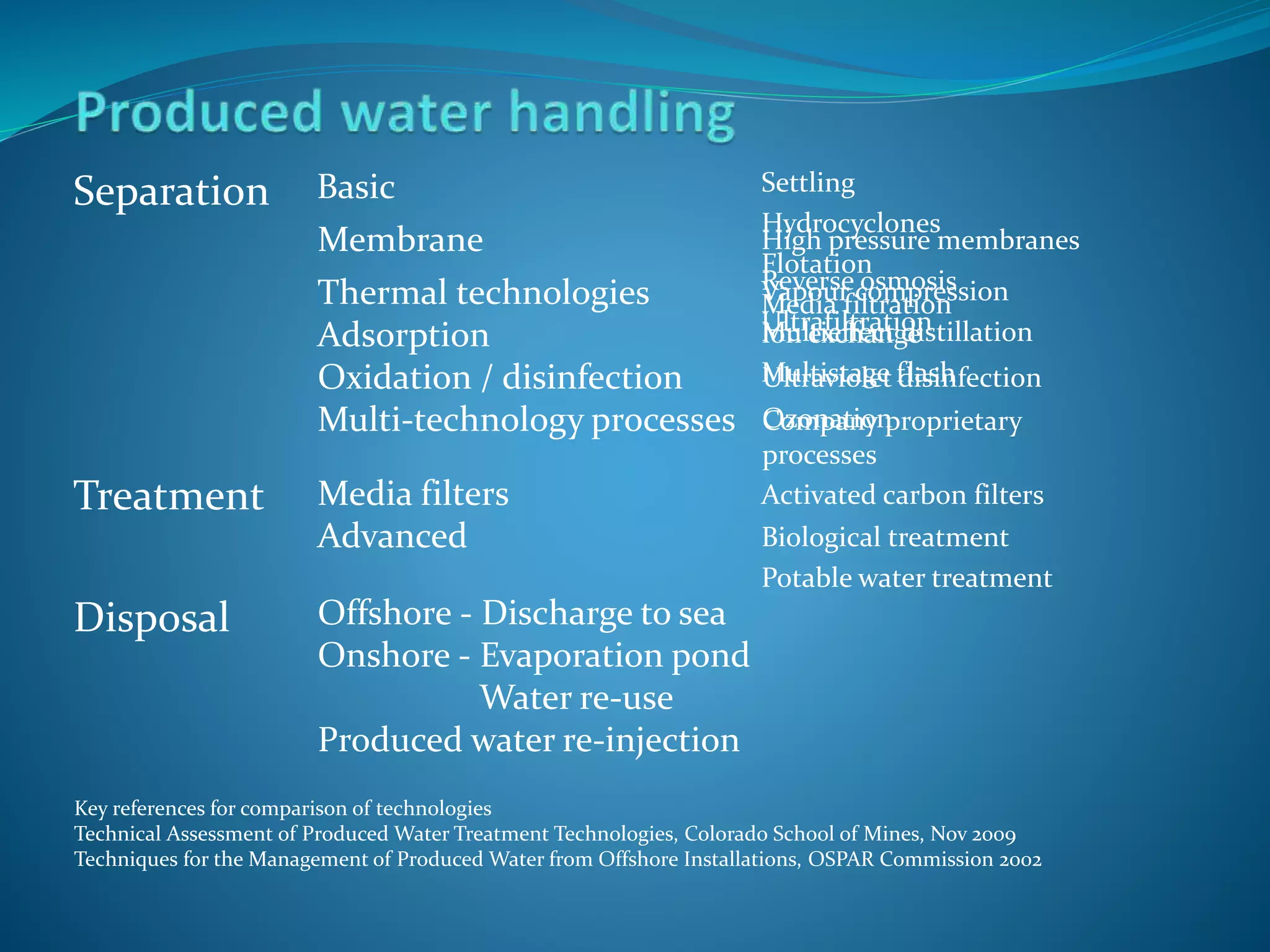 Produced water overview ppt, Oct 2011, M Rashid | PPTX