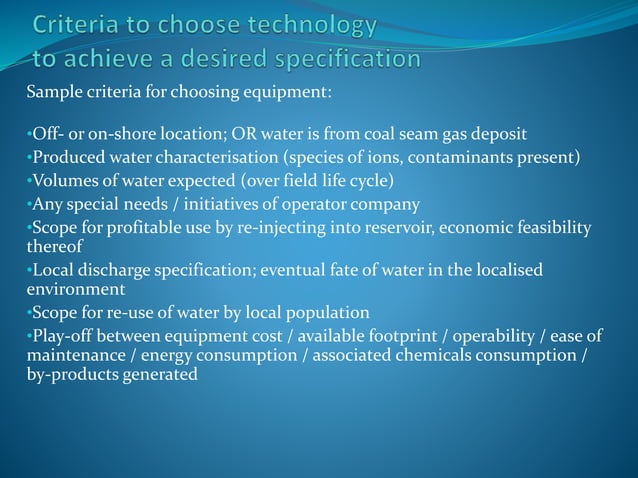 Produced water overview ppt, Oct 2011, M Rashid | PPTX | Chemistry ...