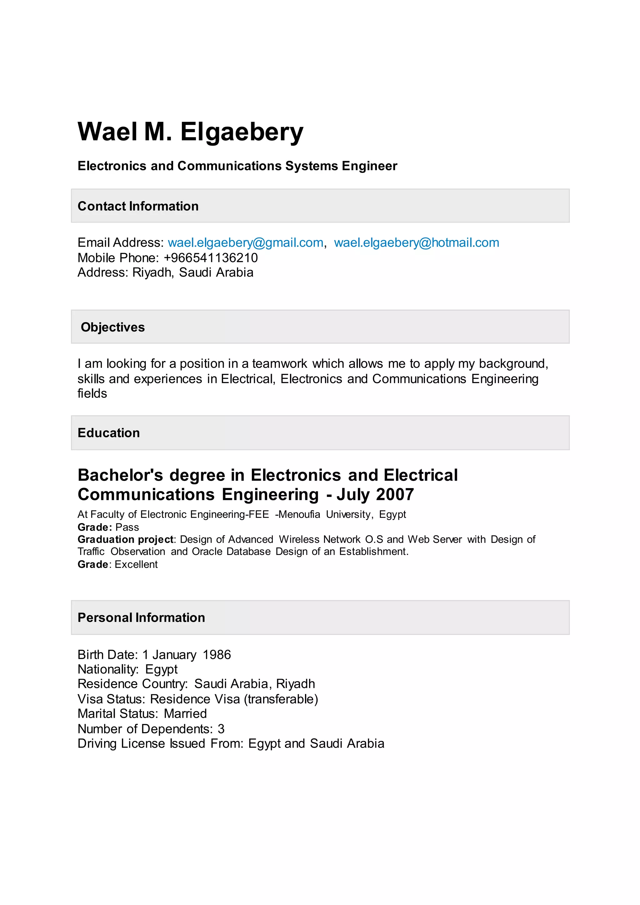 cv_ wael | DOCX
